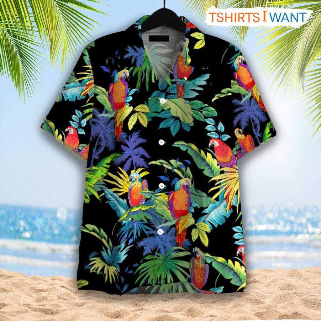Ace Ventura Hawaiian Shirt - Tropical Parrot Design - Tshirts I Want Store
