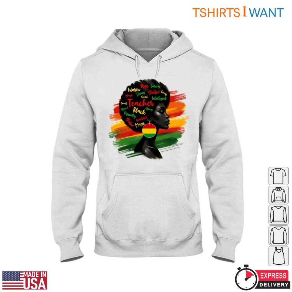 Black Teacher Power T-Shirt - Afro Silhouette With Zimbabwean Flag And ...