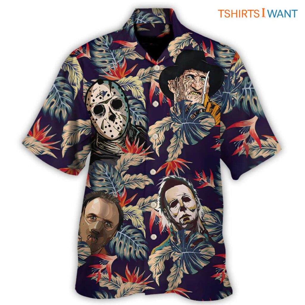 Halloween Hawaiian Shirt with Horror Characters