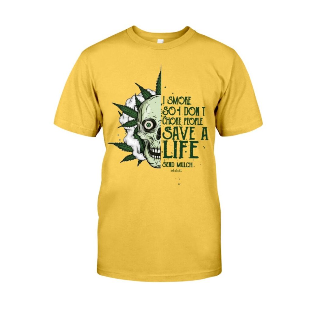Funny Cannabis Shirts With Cool Skull Designs, Gift for Cigar Smokers