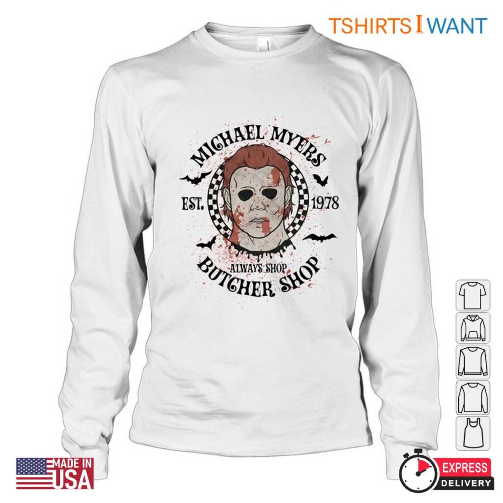 Michael Myers Butcher Shop Hoodie - Horror Movie Character Design Shirt ...