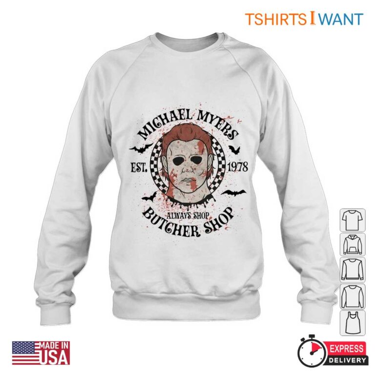 Michael Myers Butcher Shop Hoodie - Horror Movie Character Design Shirt ...