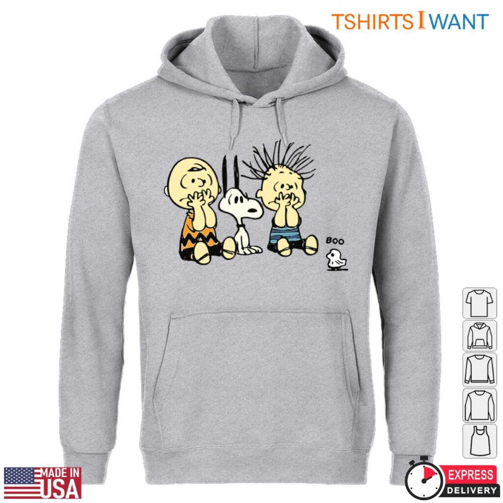 Peanuts Snoopy Halloween T-Shirt – Frightened Charlie Brown, Snoopy ...