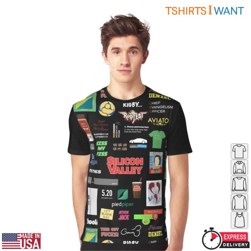 Silicon Valley Tech Humor Pop Culture 3D Graphic T-Shirt