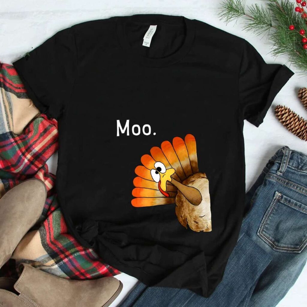 Turkey Moo Funny Thanksgiving Shirt - Tshirts I Want Store
